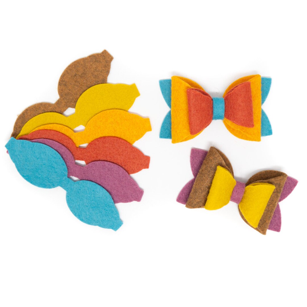 3 Inch Wool Felt Die Cuts // 6 Bows - Hayride or Mix and Match - Etsy