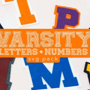 Varsity 2 Layer Letters SVG and PDF Files / DIY Felt Patches / School ...