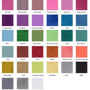 Siser Htv Glitter Chart - Etsy