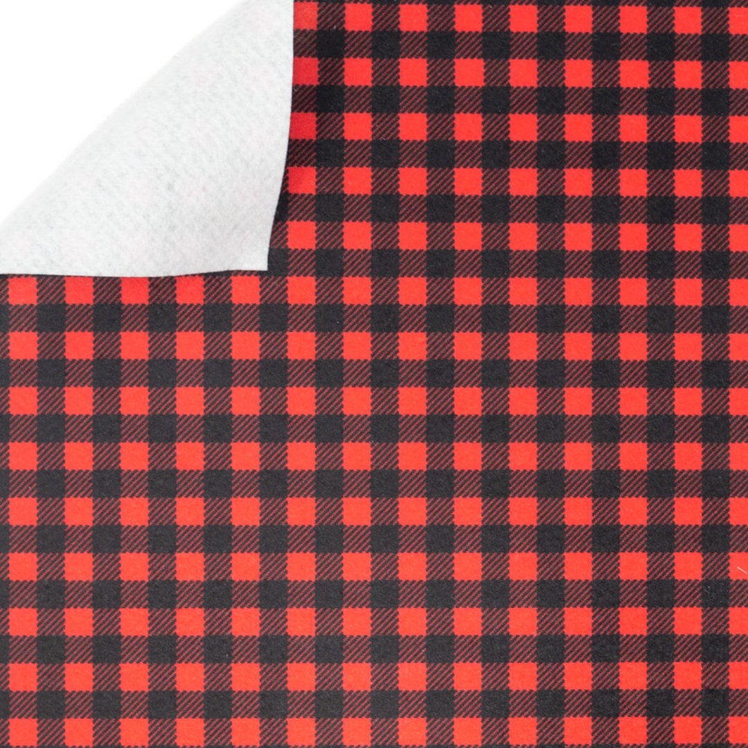 Red Buffalo Checks Premium Printed Felt Sheet // Made in USA // Baby ...
