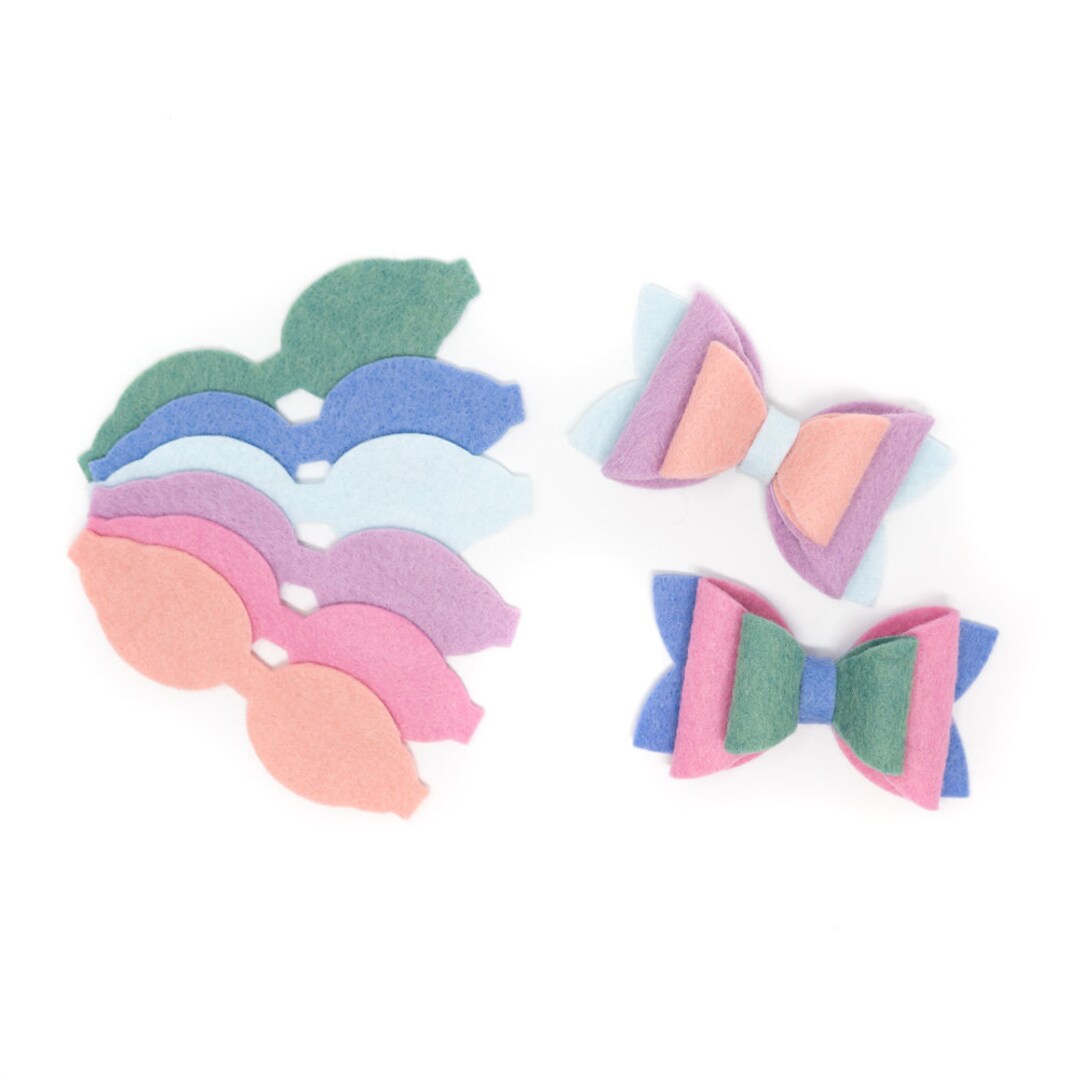 3 Inch Wool Felt Die Cuts // 6 Bows - Pastel Dream or Mix and Match - Etsy