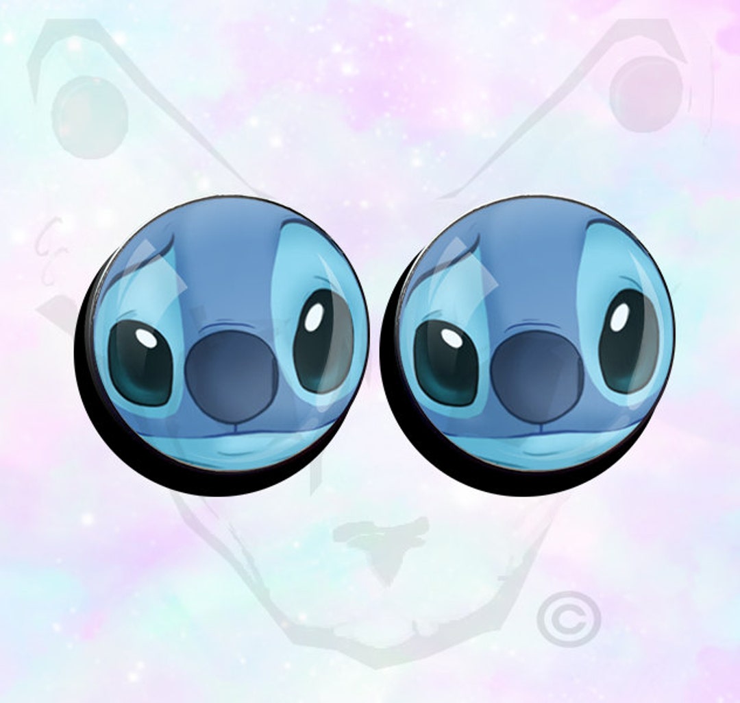 Big Size Pair Stitch Super Cute Face on Ear Plugs up to 50mm (2") - Etsy