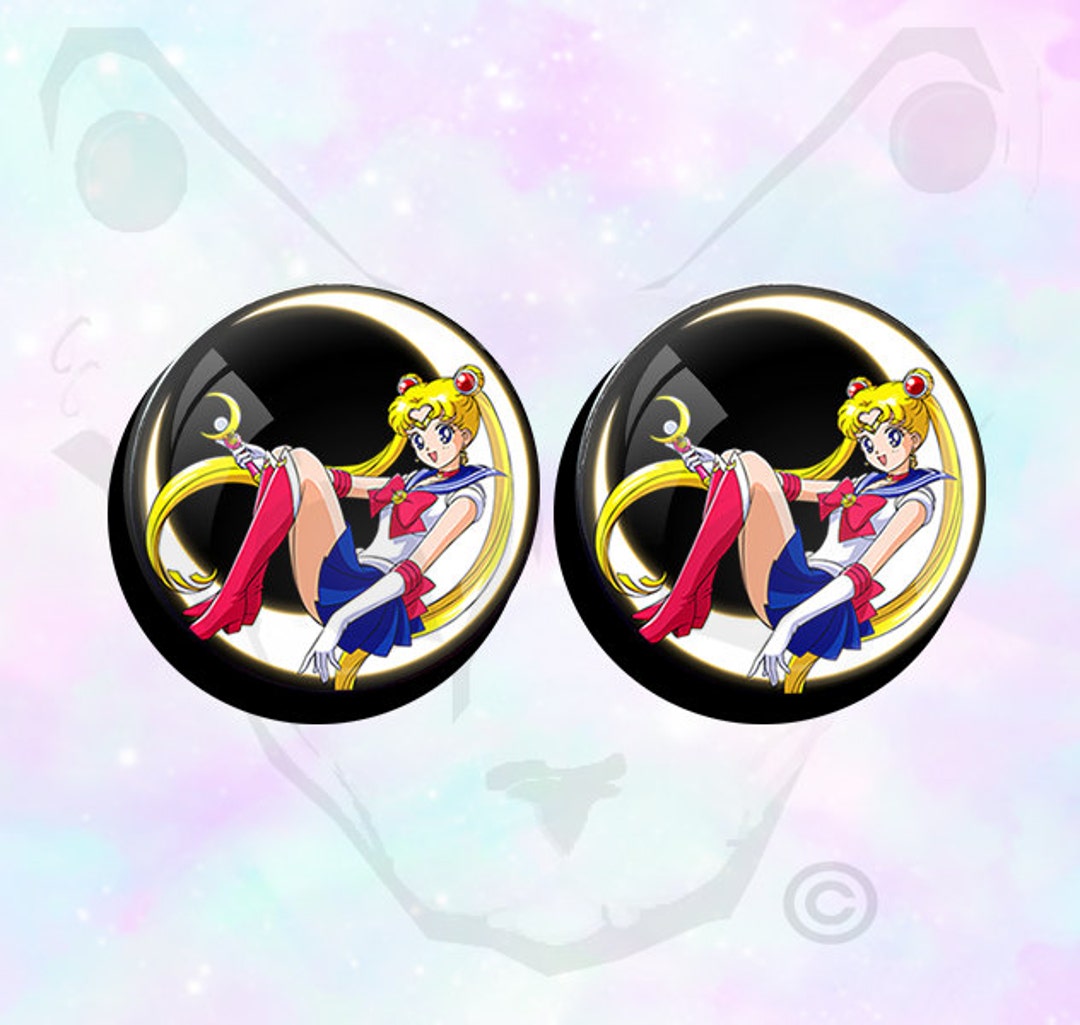 Big Size Pair Glitter Sailor Moon Super Cute Ear Plugs Gauges up to ...