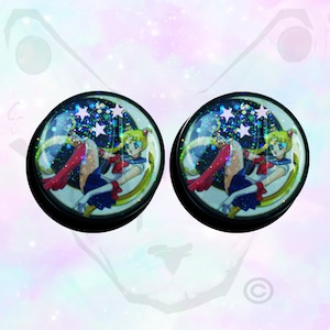 Big Size Pair Glitter Sailor Moon Super Cute Ear Plugs Gauges up to ...