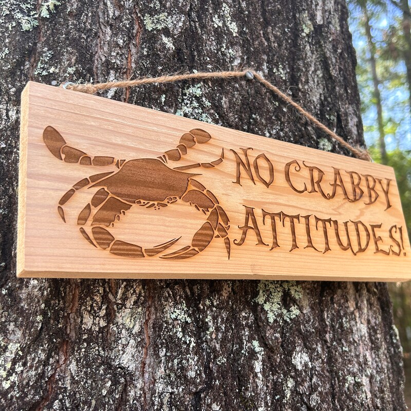 No Crabby Attitudes Sign - Etsy