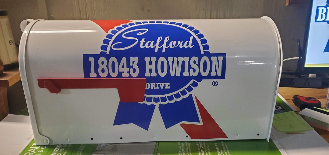 Custom Blue Ribbon Mailbox Decal - Etsy