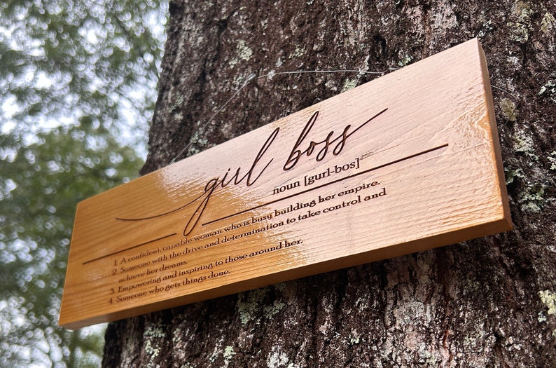 Girl Boss - Cedar Wood Sign - Etsy