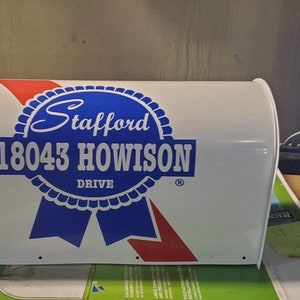 Custom Blue Ribbon Mailbox Decal - Etsy