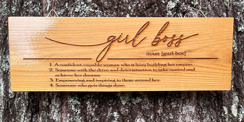 Girl Boss - Cedar Wood Sign - Etsy