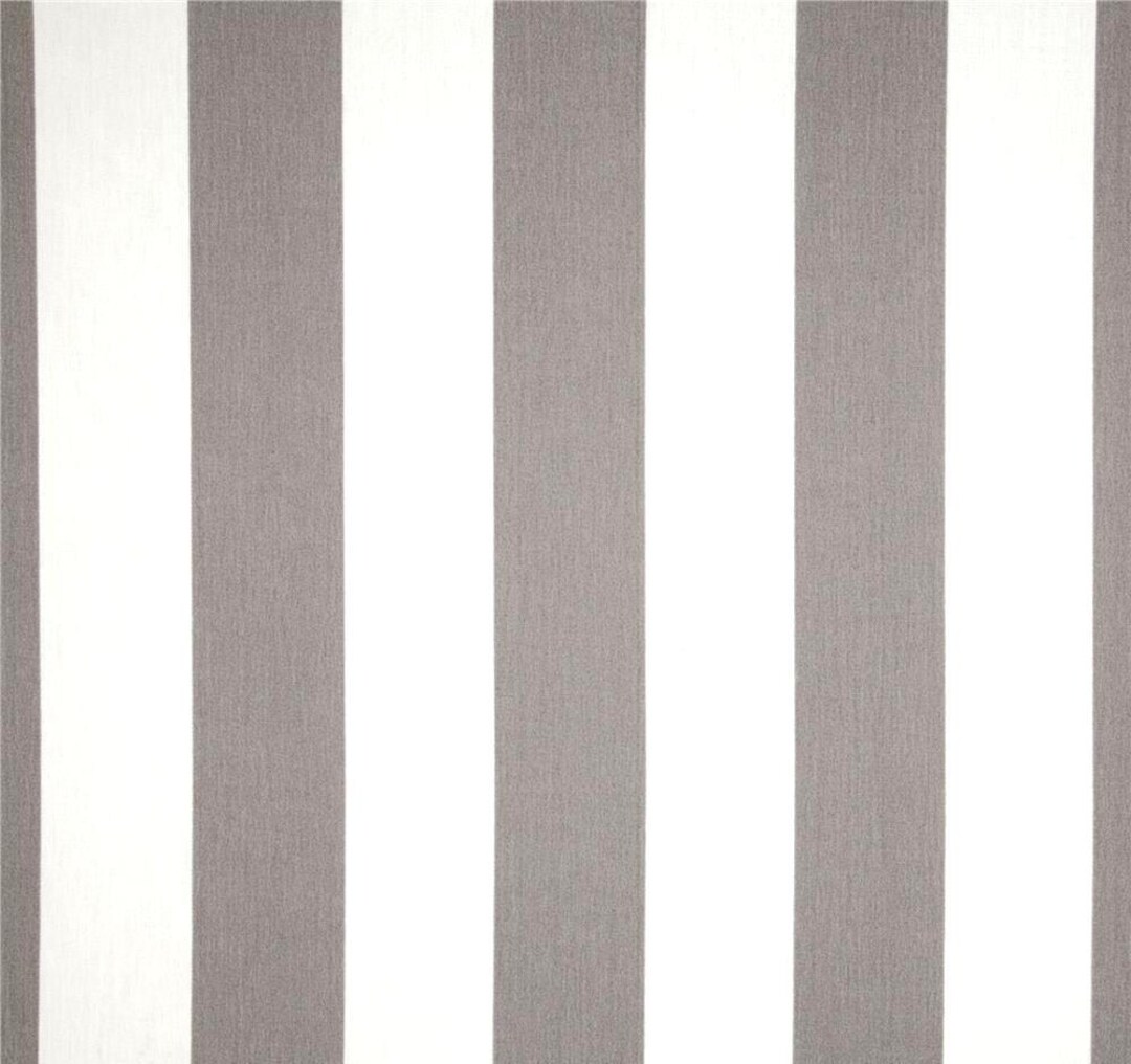 Gray and White Stripe Cotton Fabric by the Yard Neutral Stripe Fabric ...