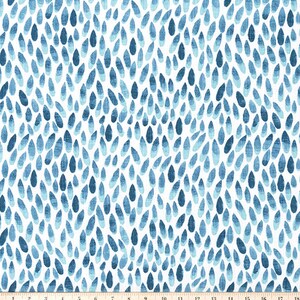 Blue Abstract Print Fabric: Slub Cotton Drapery or Upholstery Fabric - Etsy