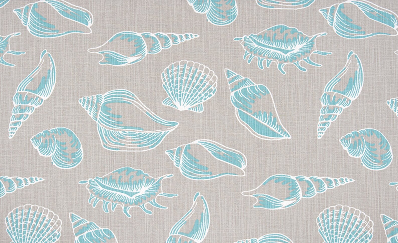Turquoise and Gray Sea Shells Beach Coastal Nautical Slub - Etsy