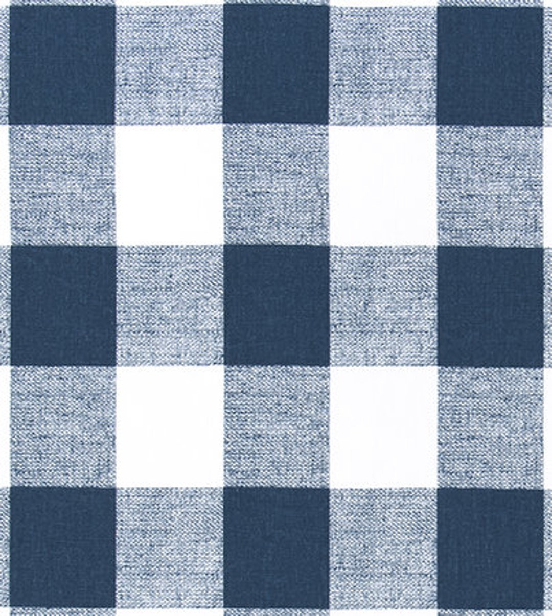 Indigo Navy & White Buffalo Check Cabin Farmhouse Plaid Cotton Print ...
