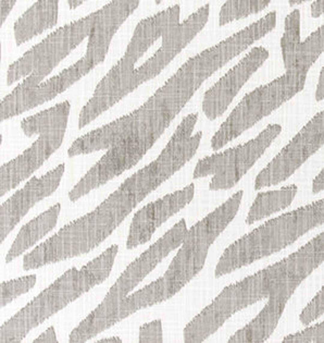 Zebra Print Slub Cotton Fabric: Gray Taupe Home Decor, Drapery - Etsy