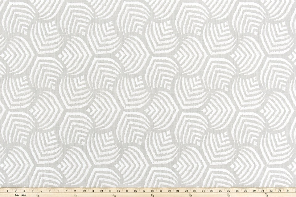 Soft Gray & White Abstract Shell Print Fabric by the Yard | Etsy