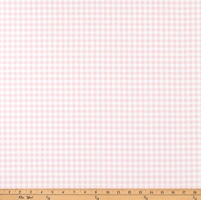 Light Pastel Pink & White Gingham Check Fabric by the Yard Cotton Home ...