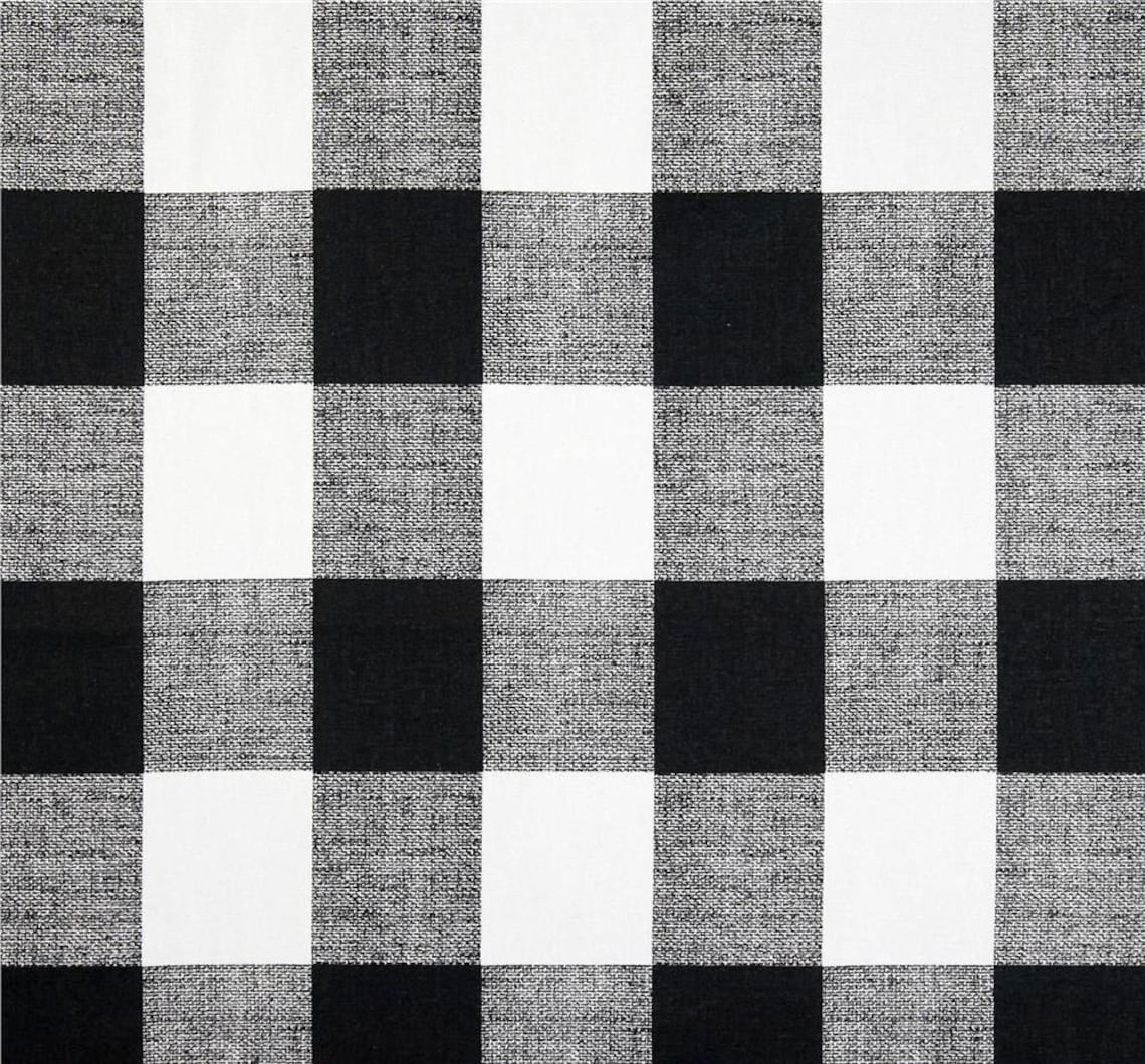 Black & White Buffalo Check Fabric by the Yard Designer Cotton - Etsy