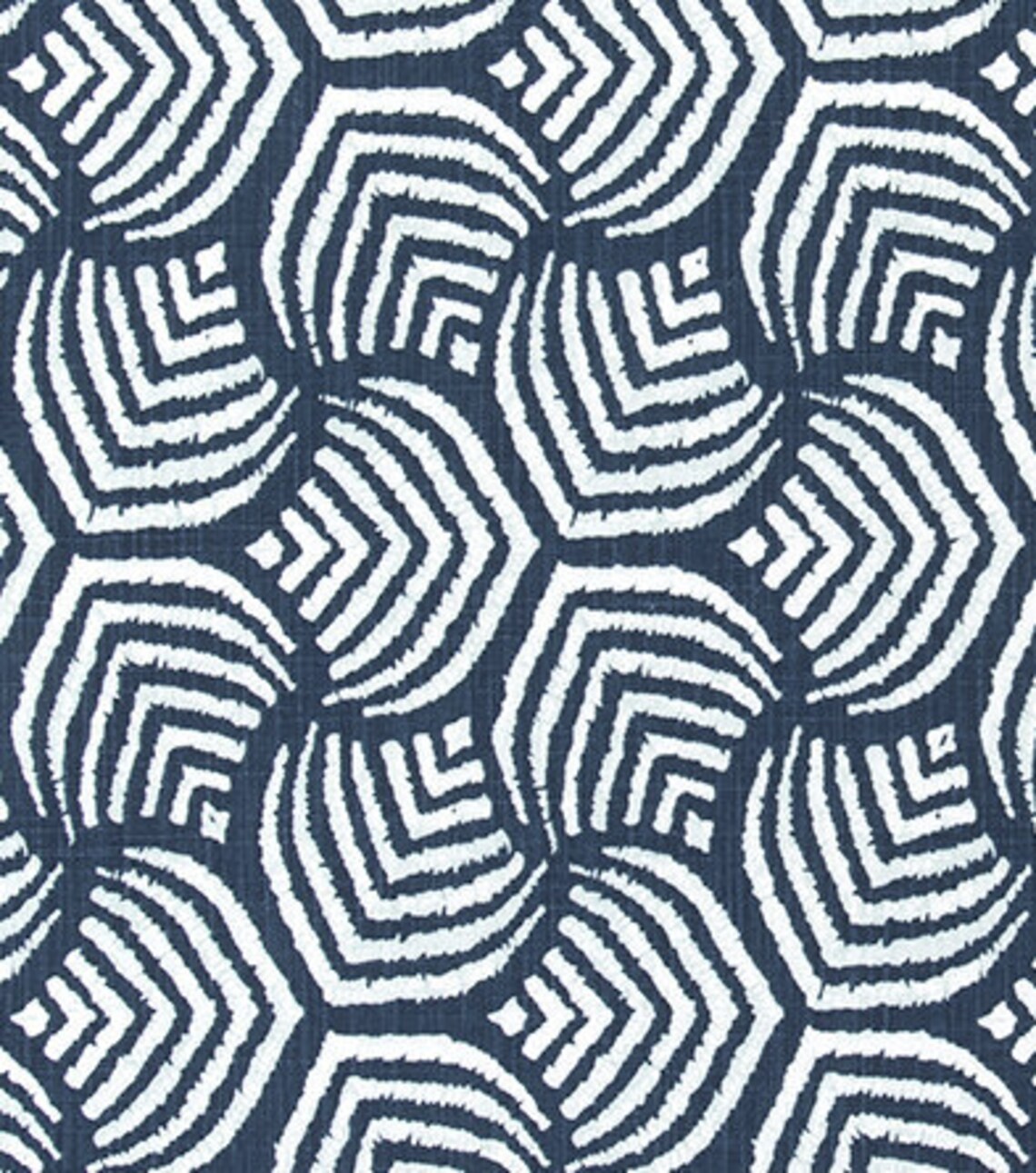 Navy and White Abstract Seashell Print Fabric by the Yard - Etsy