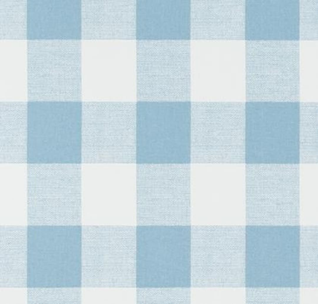 Buffalo Check Light Blue Plaid Fabric by the Yard Drapery, Craft, or ...