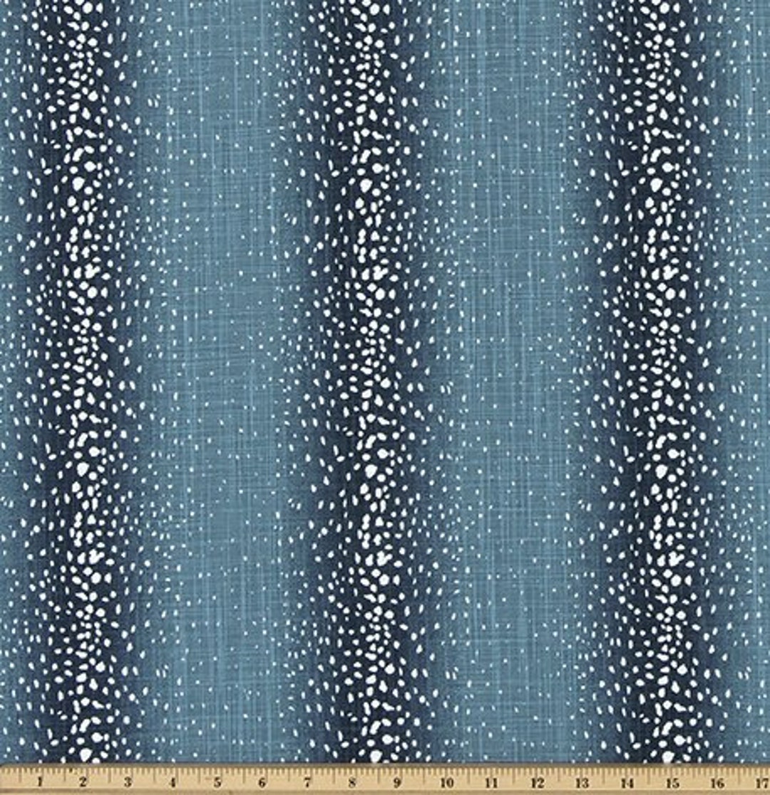 Blue Antelope Stripe Slub Cotton Fabric: Designer Drapery & Upholstery ...