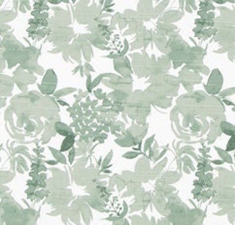 Modern Floral Print in Muted Shades of Green Designer Home - Etsy