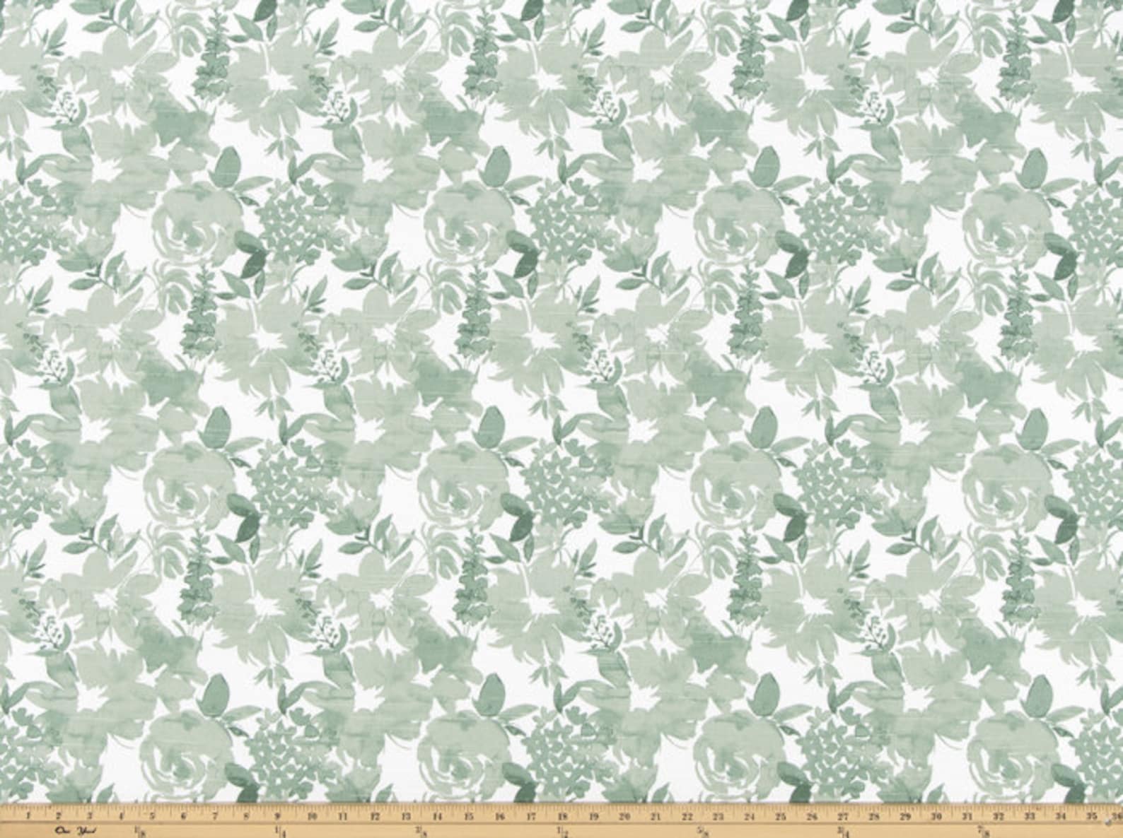 Modern Floral Print in Muted Shades of Green Designer Home - Etsy