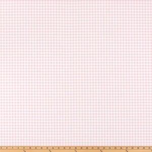 Light Pink and White Small Gingham Check Fabric by the Yard Cotton Home ...