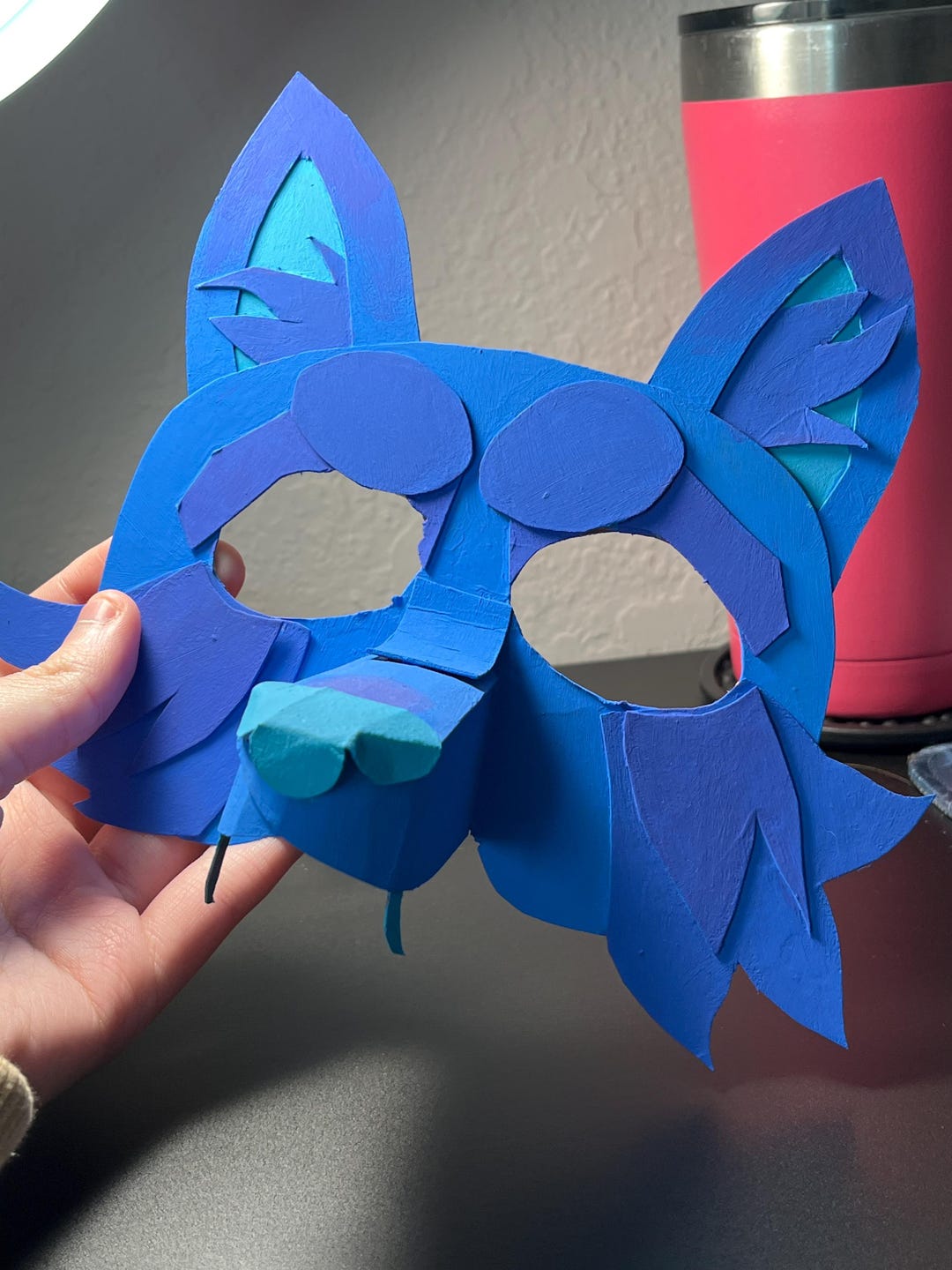 Blue and Purple Therian Wolf Mask Cardboard - Etsy