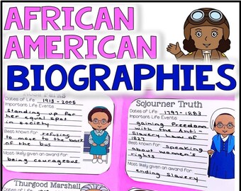 Black History Month Reading Comprehension Passages; Simple Biographies ...