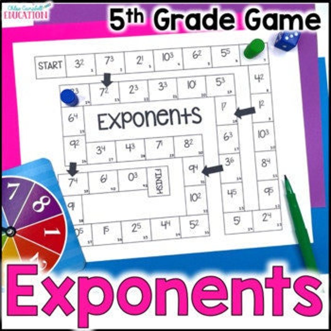 Powers and Exponents Game - 5th and 6th Grade Math Review - Partner ...