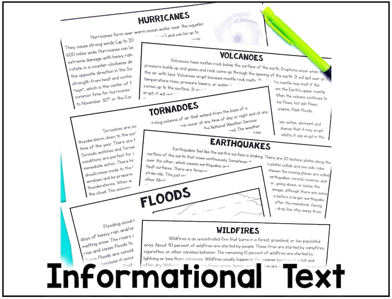 Natural Disaster Activities - Severe Weather Unit - Earth Science ...