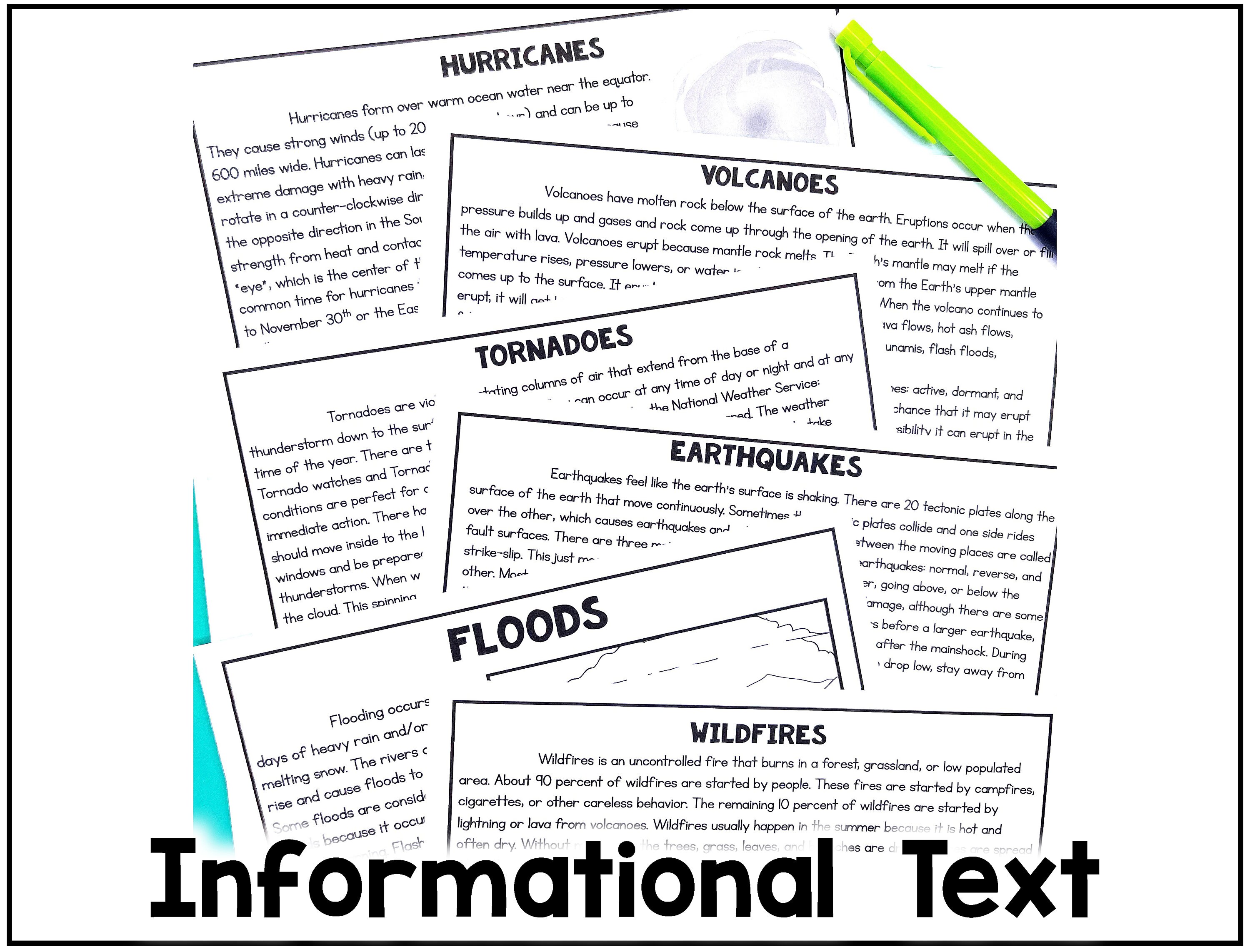 Natural Disaster Activities Severe Weather Unit Earth Science ...
