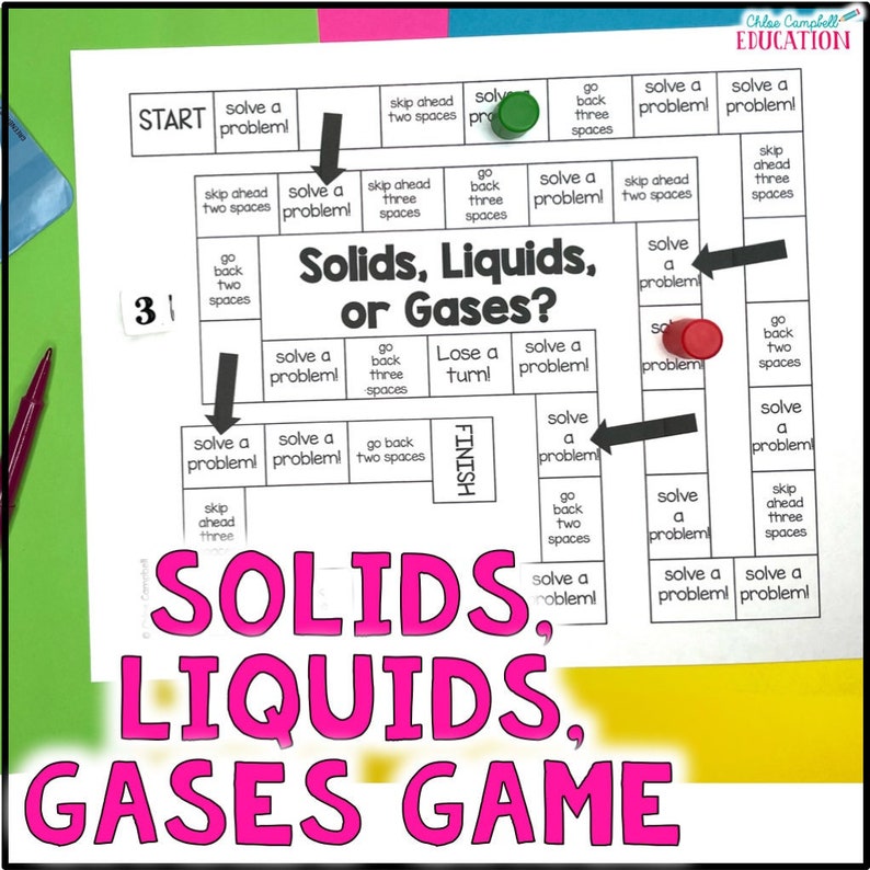 Solids Liquids Gases - States of Matter Science Game - 5th Grade ...
