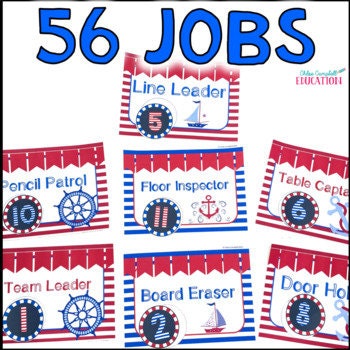 Editable Classroom Jobs | Nautical Theme Classroom Decor | Back to ...