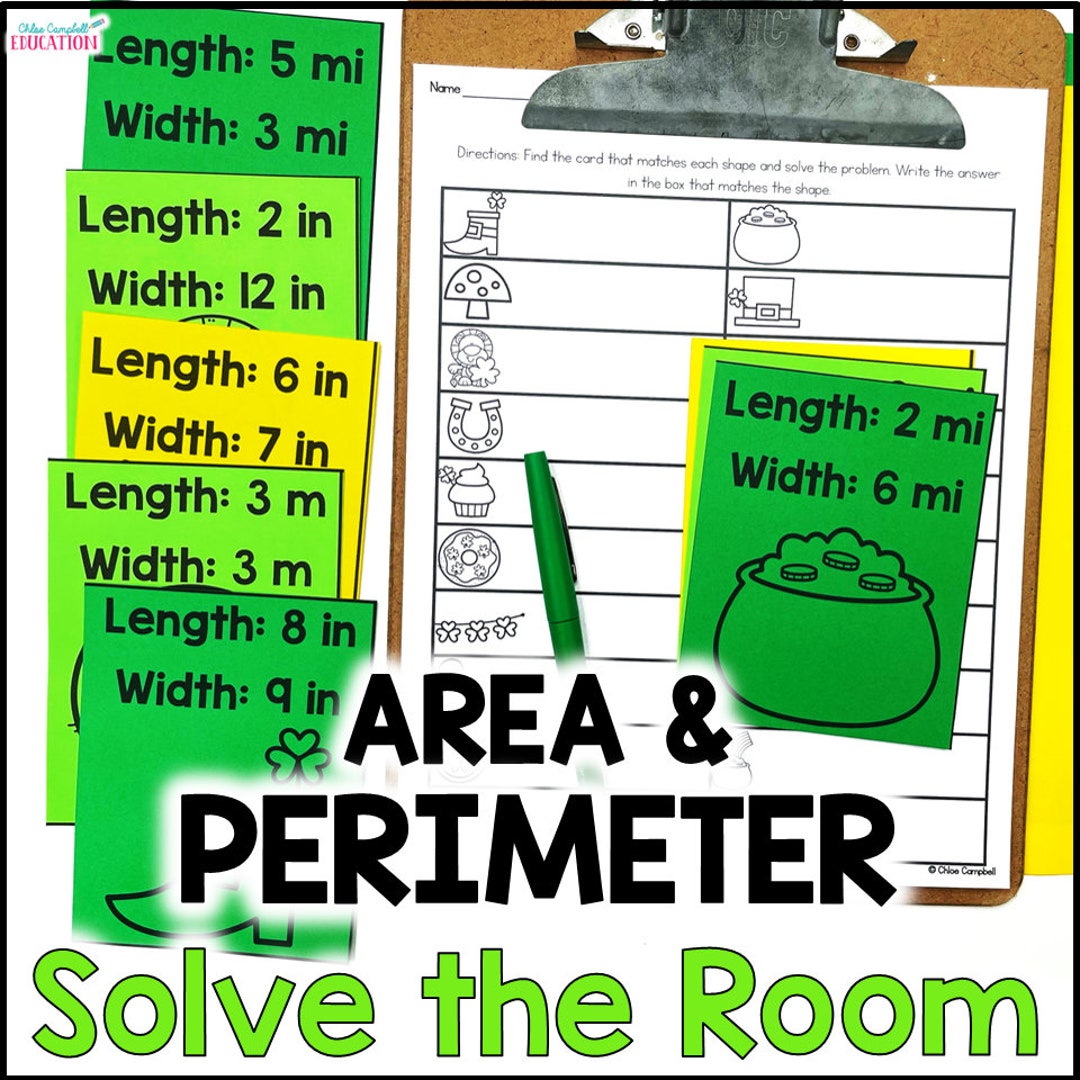 Area and Perimeter Solve the Room Activity St. Patricks Day Math - Etsy