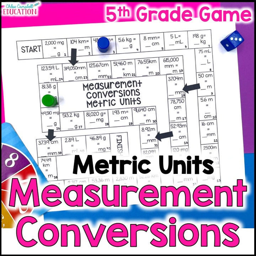 Measurement Conversions Metric Units Board Game Metric Conversions 5th ...