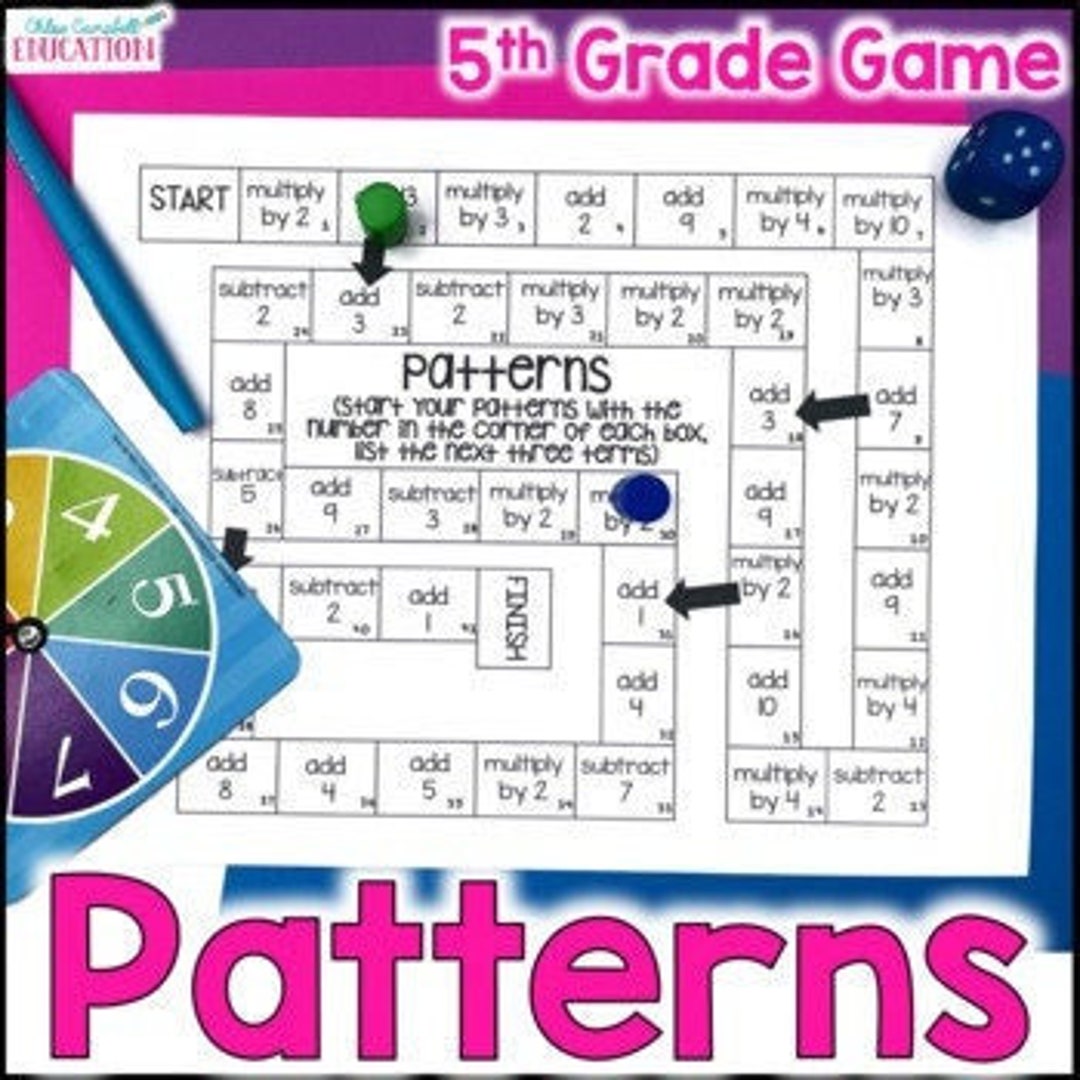 Number Pattern Game Growing Patterns Activity 4th and 5th Grade Math ...