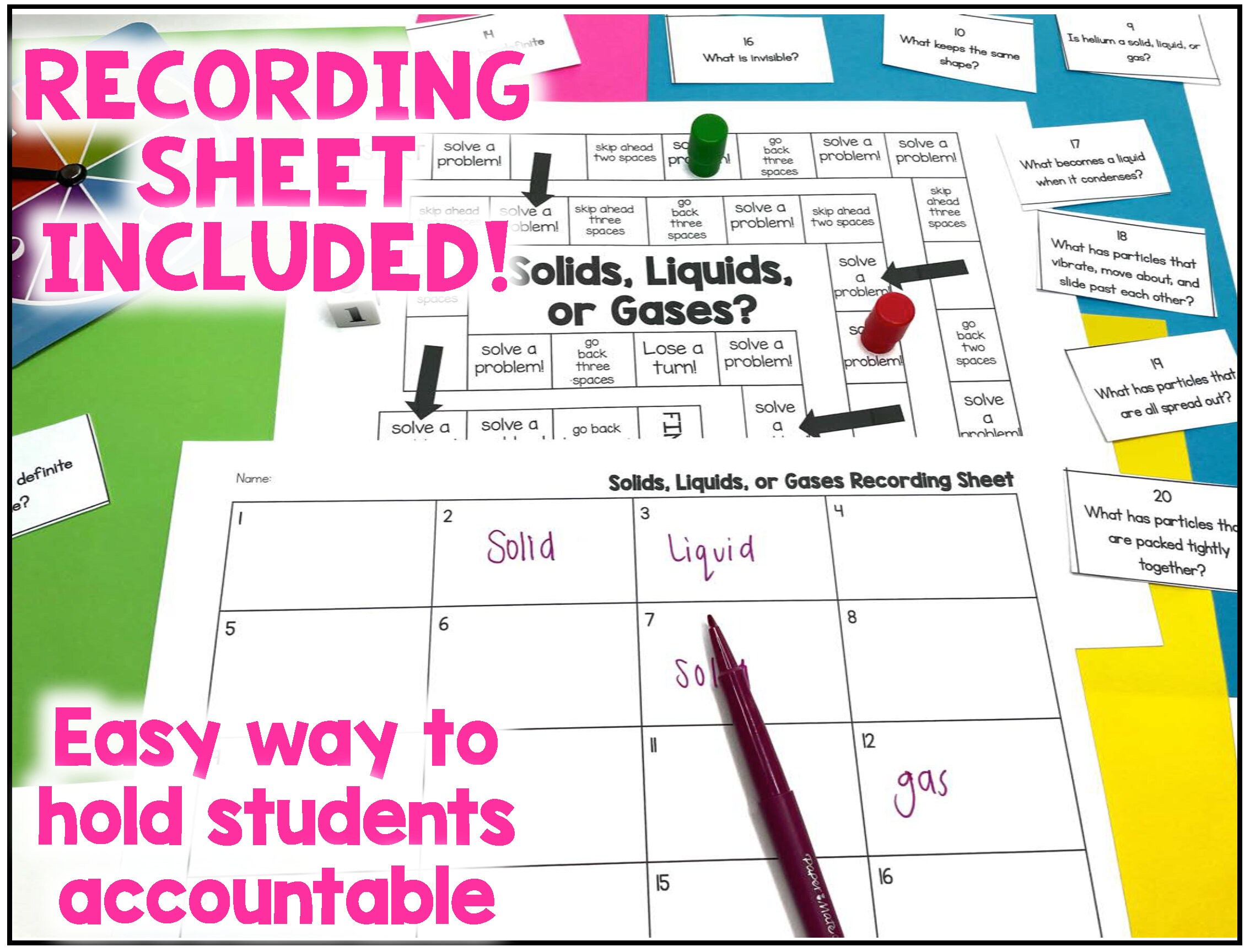 Solids Liquids Gases - States of Matter Science Game - 5th Grade ...