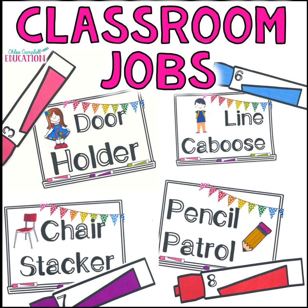 Bright Classroom Jobs Editable - Back to School Bulletin Board ...