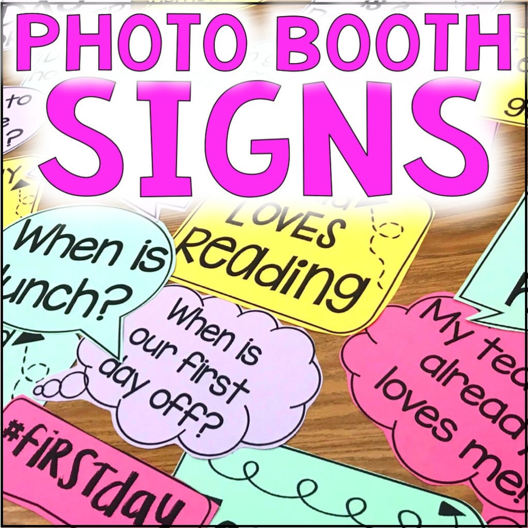 Photo Booth Props - Open House Stations - Back to School Night Activity ...
