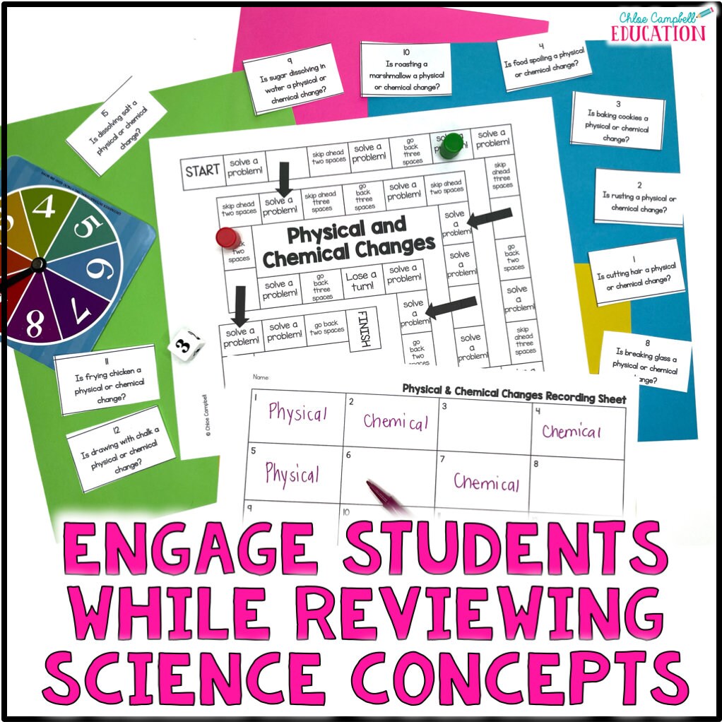 Physical and Chemical Changes Science Game 5th Grade Science Science ...