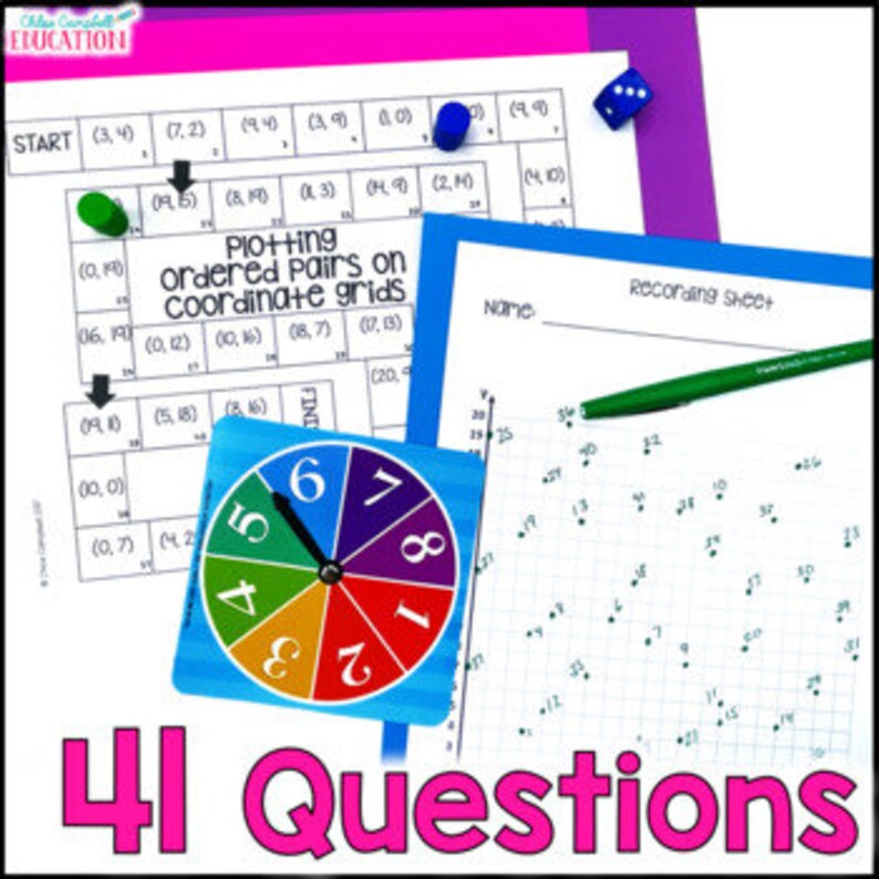 Plotting Points on Coordinate Grids Game 5th Grade Math Review Ordered ...