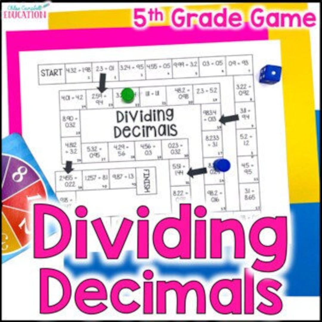 Dividing Decimals Game 5th and 6th Grade Math Review Division With ...