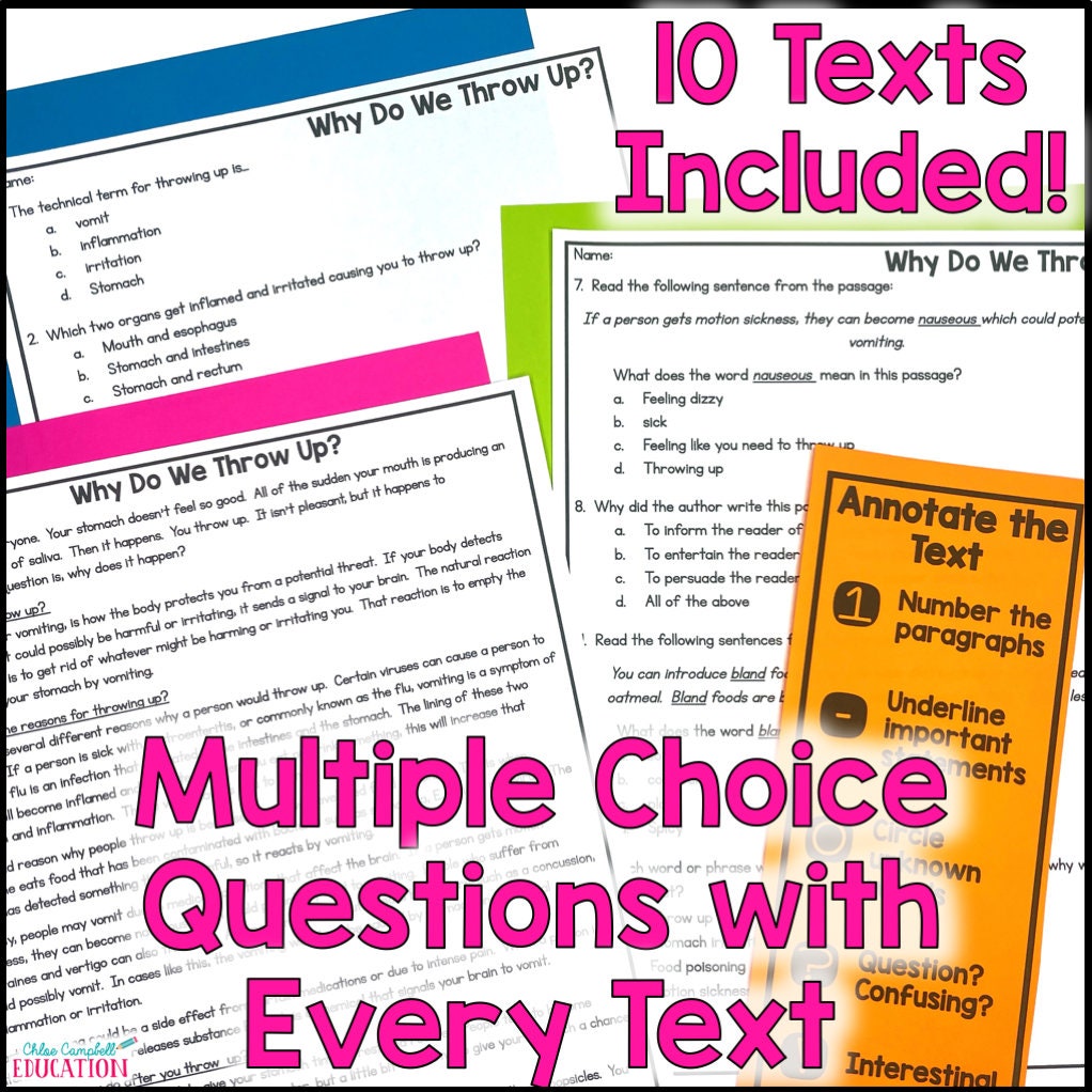 High Interest Close Reading Passages BUNDLE Informational Text Reading ...