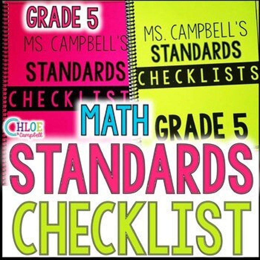 5th Grade Standards Checklist: Math Florida Standards (MAFS) - Etsy