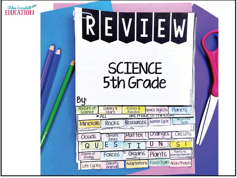 5th Grade Science Review Flip Book - Science Vocabulary - Florida ...
