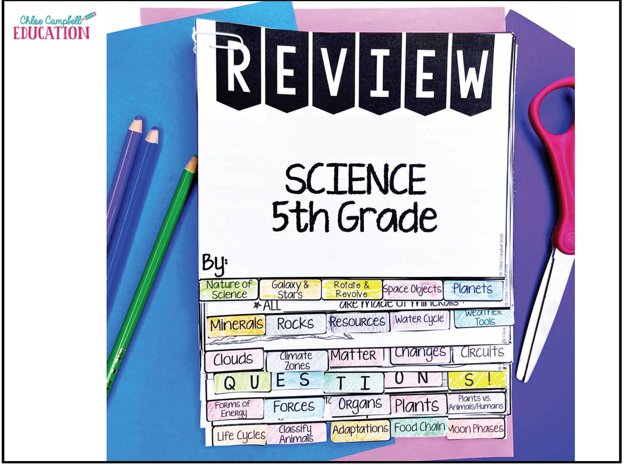 5th Grade Science Review Flip Book - Science Vocabulary - Florida ...
