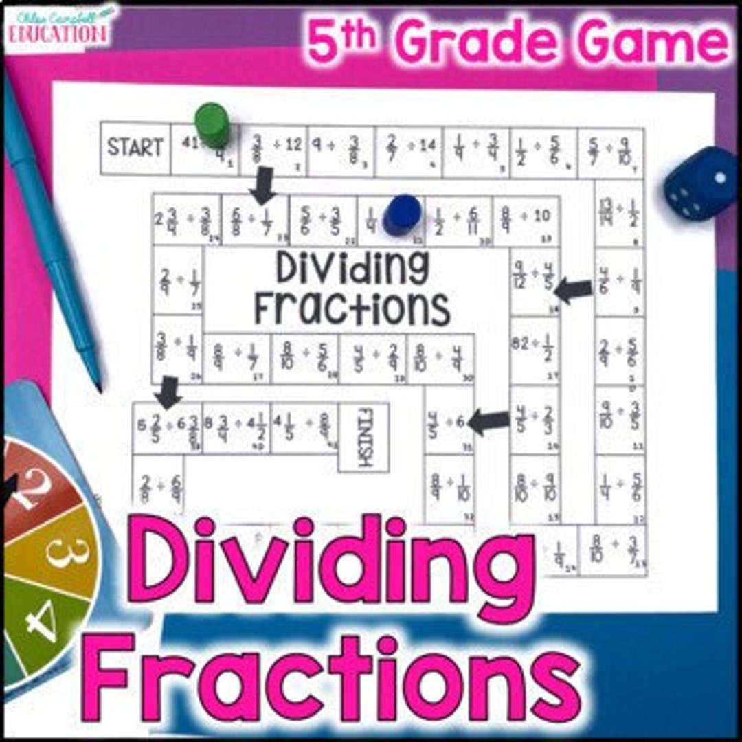 Dividing Fractions Game - 5th and 6th Grade Math - Fraction Division ...