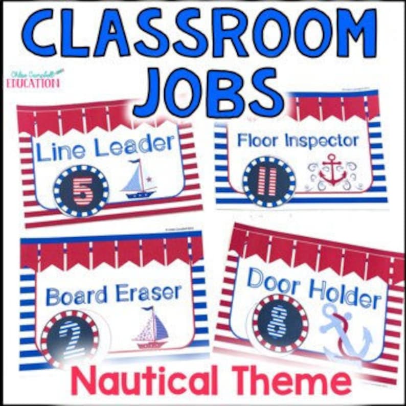 Editable Classroom Jobs Nautical Theme Classroom Decor - Etsy