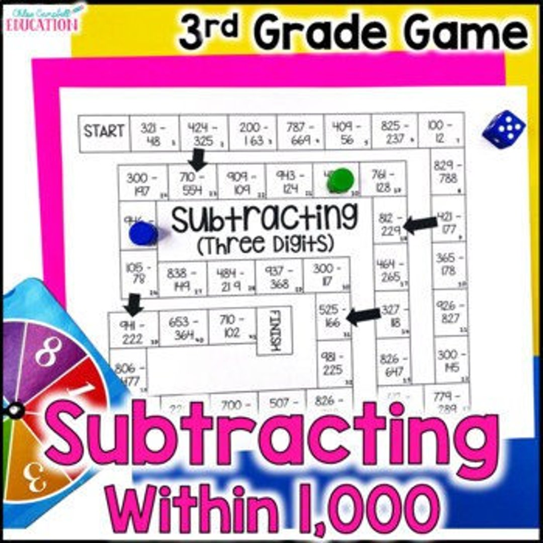 3 Digit Subtraction With Regrouping - Subtraction Game - 2nd Grade Math ...